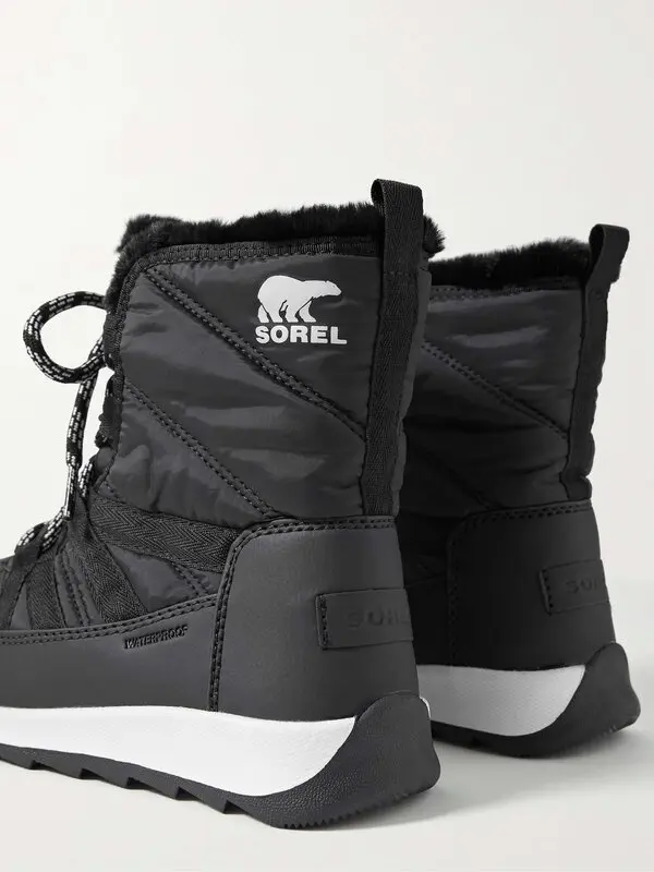 Sorel Whitney Ii Faux Fur-trimmed Boots - Black