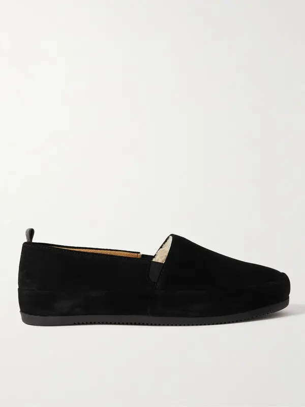 Mulo Shearling-lined Suede Slippers