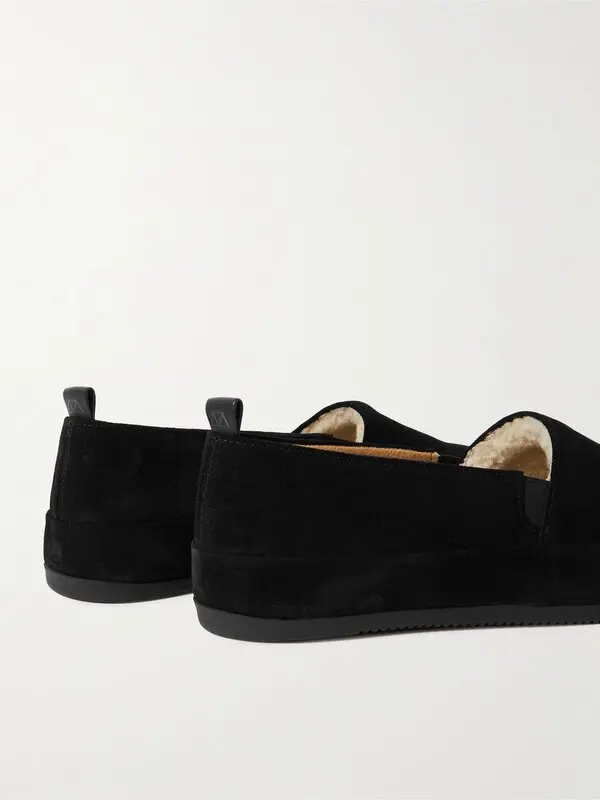 Mulo Shearling-lined Suede Slippers