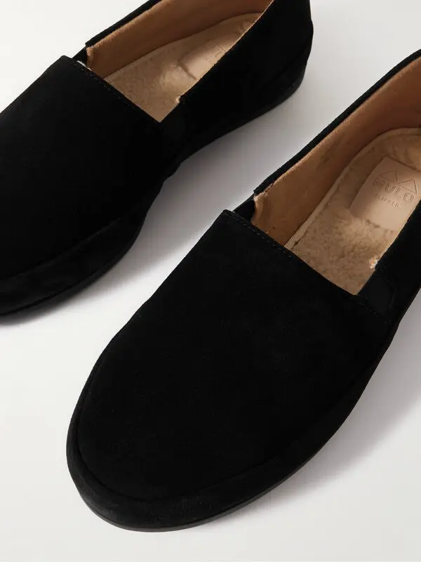 Mulo Shearling-lined Suede Slippers