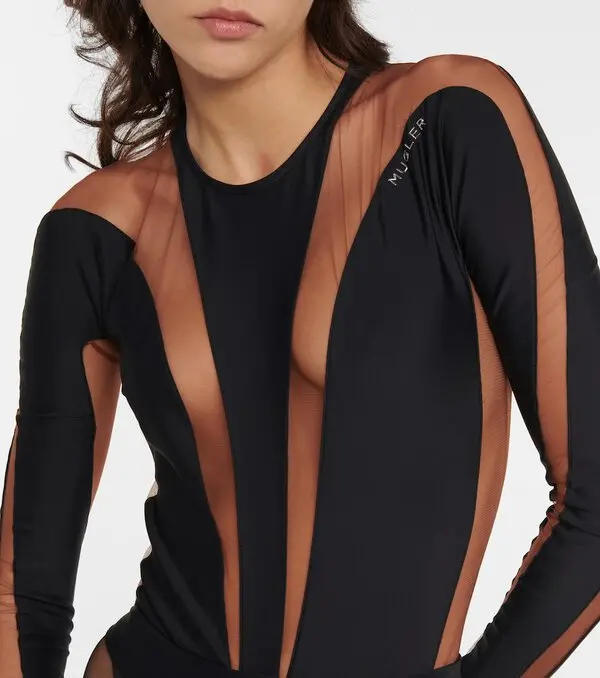 MUGLER Paneled Bodysuit