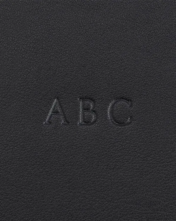 ROYCE NEW YORK Monogrammed Leather Tech Cord Accessory Organizer, Personalized - Black