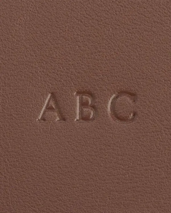 ROYCE NEW YORK Monogrammed Leather Tech Cord Accessory Organizer, Personalized - Tan