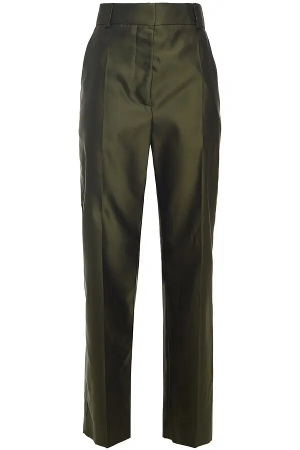 Marni Satintwill Straightleg Pants - Army Green