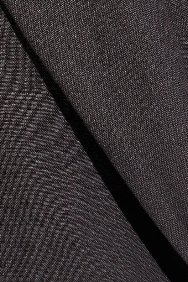 Loulou De Saison Double-breasted Cropped Linen Blazer - Charcoal