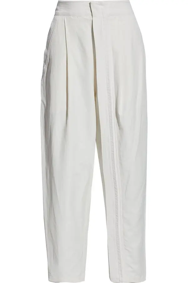 Stella McCartney Pleated Twill Tapered Pants - Ecru