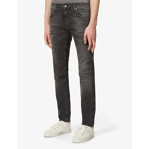 Nudie Jeans Fade To Grey Tight Terry Straight Stretch-Denim Jeans