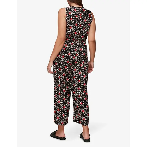 Whistles Black Corey Block-print Woven Jumpsuit