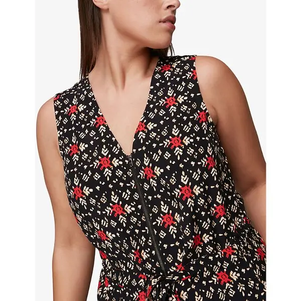 Whistles Black Corey Block-print Woven Jumpsuit