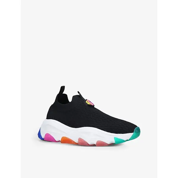 KURT GEIGER Black/Comb Lettie Rainbow-Insert Knitted
Trainers LETTIE KNIT Black Knitted Rainbow Sole Chunky Sneakers by  main image 4