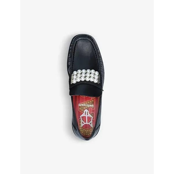 Naked Wolfe Black Casino Faux Pearl-Embellished Leather  display picture 3