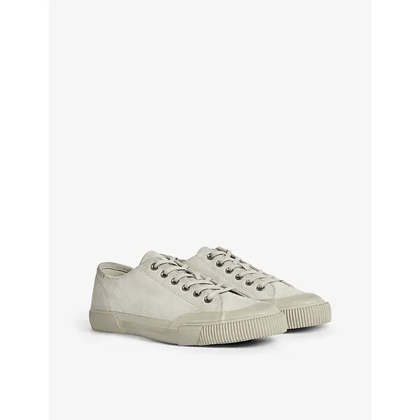 ALLSAINTS Chalk White Dumont Low-top Suede Trainers