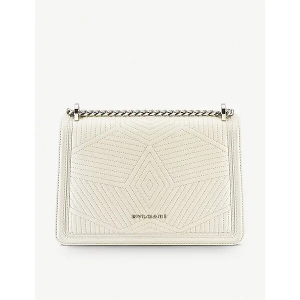 BVLGARI White Agate Serpenti Forever Quilted Leather Shoulder