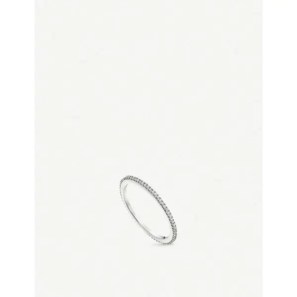 Monica Vinader Silver Skinny Sterling Silver And Diamond Eternity Ring