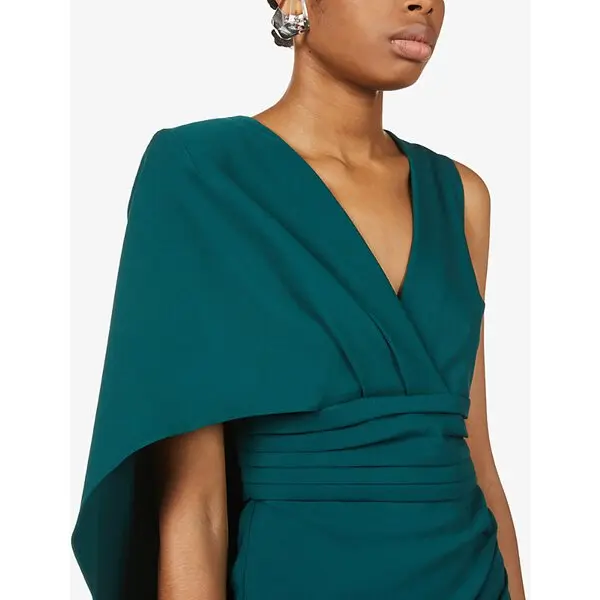 lavish alice emerald green dress SOPHIA Asymmetric Bow Mini Dress with Tulip Skirt in Emerald Green