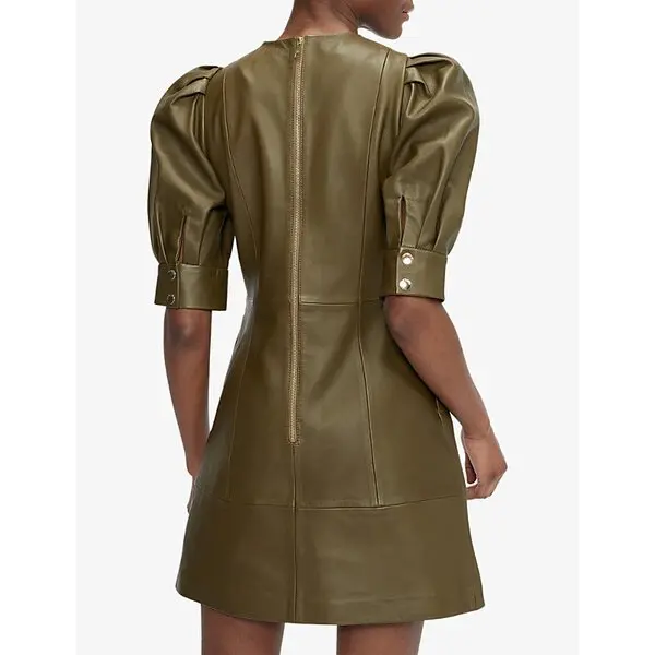 chinese dress ladies Look Of Love Tan Brown Faux Leather Dress – Shop the Mint main image 1