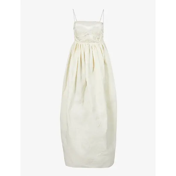 white christmas dresses Catherine Crochet Pearl Maxi Dress - White