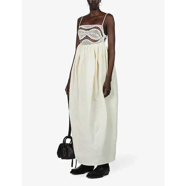 christopher esber white crochet dress Christopher Esber Crochet-detailed Knit Maxi Dress in White