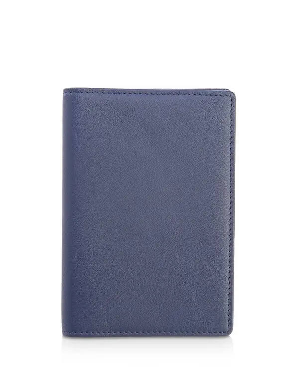 ROYCE NEW YORK Leather Rfid-blocking Passport Case - Blue