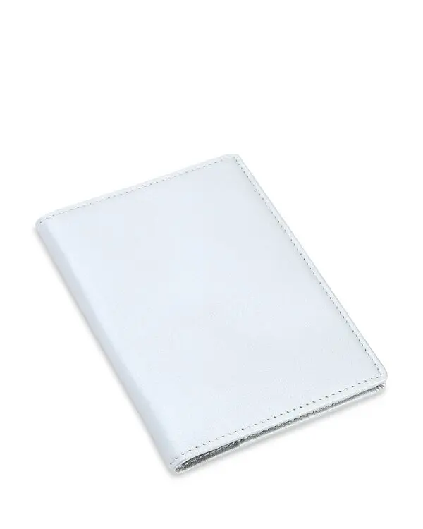 ROYCE NEW YORK Leather Rfid-blocking Passport Case - Silver