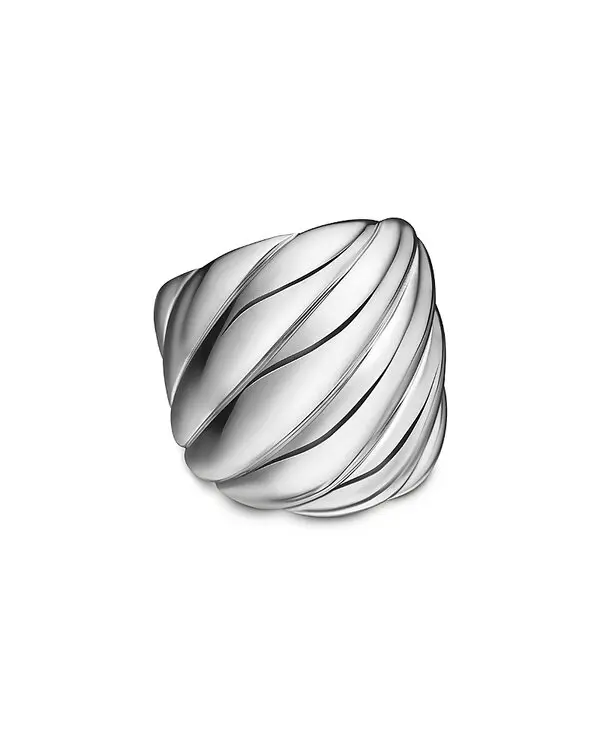 David Yurman Sterling Sculpted Cable Ring - Silver