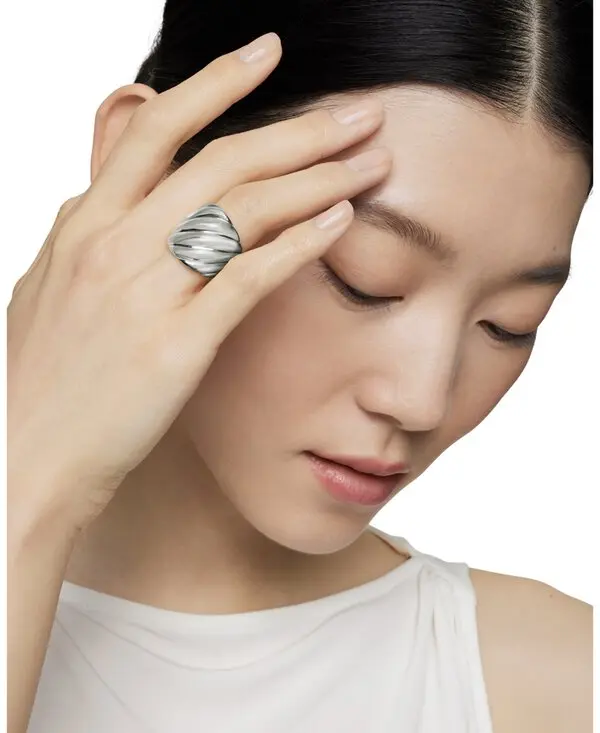 David Yurman Sterling Sculpted Cable Ring - Silver