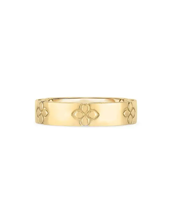 Roberto Coin 18k Yellow Love In Verona Diamond Flower Band - Gold