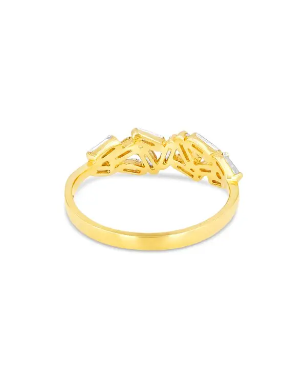 SUZANNE KALAN 18k Yellow Fireworks Diamond Baguette Ring