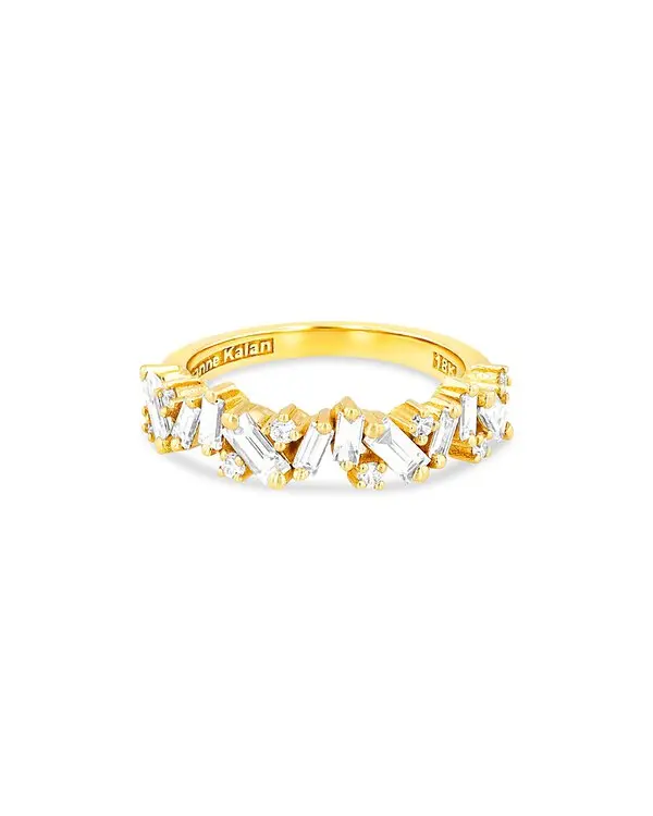 SUZANNE KALAN 18k Yellow Gold Diamond Half Eternity Band - White/gold