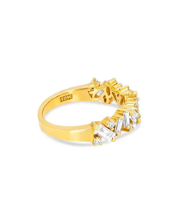 SUZANNE KALAN 18k Yellow Gold Diamond Half Eternity Band - White/gold
