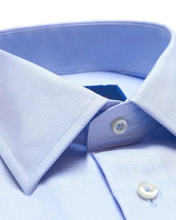David Donahue Dobby Weave Trim Fit Dress Shirt