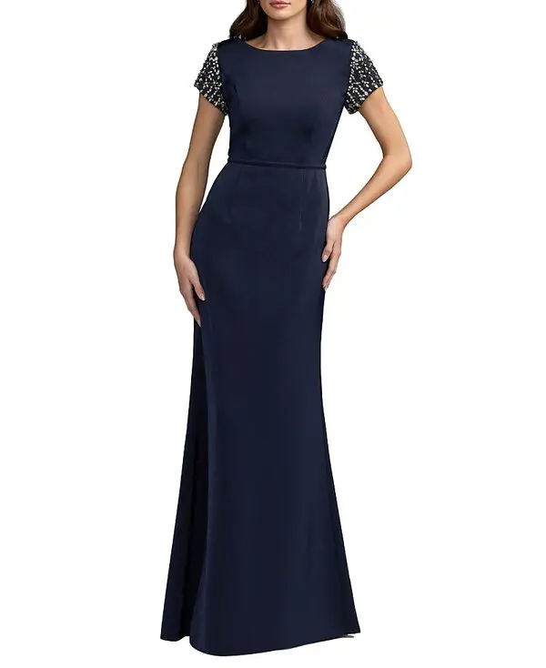 Mac Duggal Embellished Sleeve Gown - Midnight