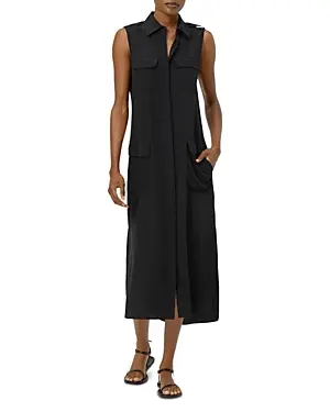 equipment sleeveless shirt dress Equipment Kienna Sleeveless Shirtdress - Beetle