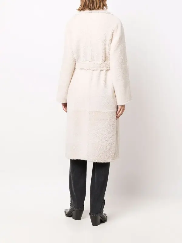 YVES SALOMON Belted Shearling Coat