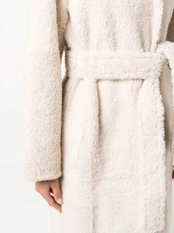 YVES SALOMON Belted Shearling Coat