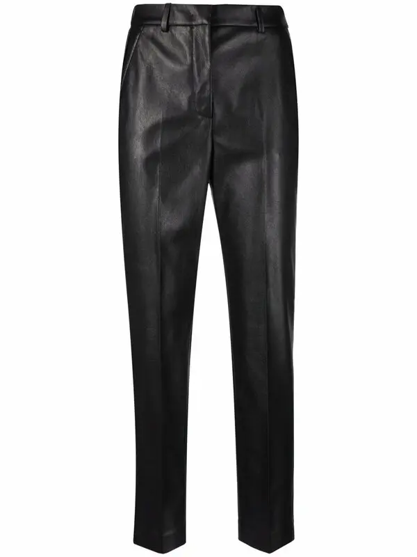 Incotex Coated Crop-leg Trousers - Black