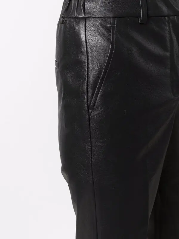 Incotex Coated Crop-leg Trousers - Black
