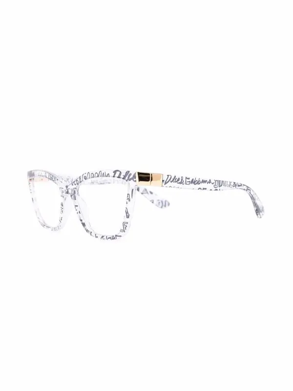 Dolce & Gabbana Slogan Cat-eye Glasses