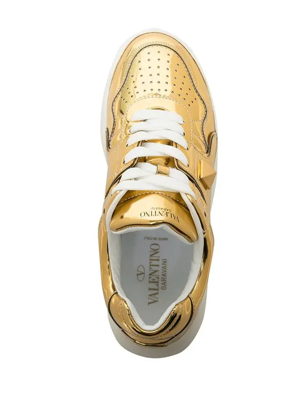 Valentino Garavani One Stud Mirror-finish Sneakers