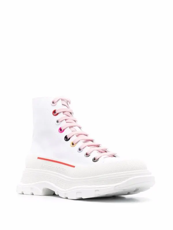 Alexander McQueen Tread Slick Ankle Sneakers - White