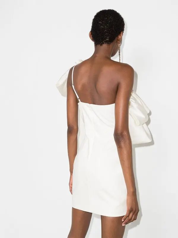 Solace London Finley Ruffled One-Shoulder Mini Dress In White - 20% Off |  Editorialist