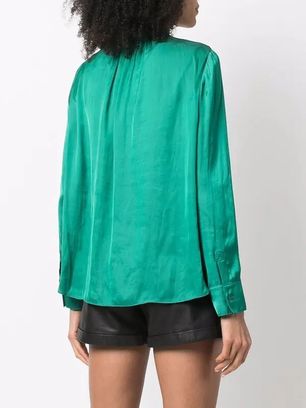 Zadig&Voltaire Emerald Satin Band Collar Blouse