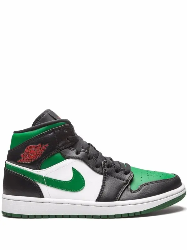 JORDAN Air 1 Mid Green Toe Sneakers