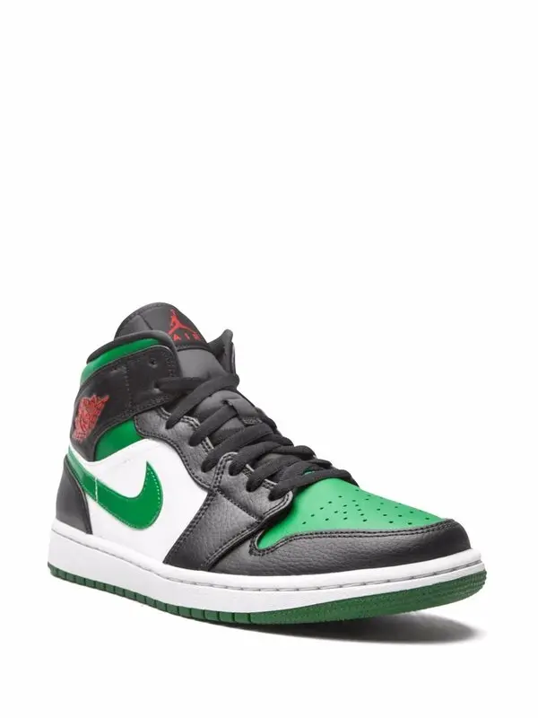 JORDAN Air 1 Mid Green Toe Sneakers