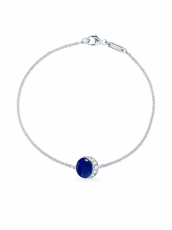 DAVID MORRIS 18kt White Gold Fortuna Lapis Lazuli And Diamond Bracelet - Silver