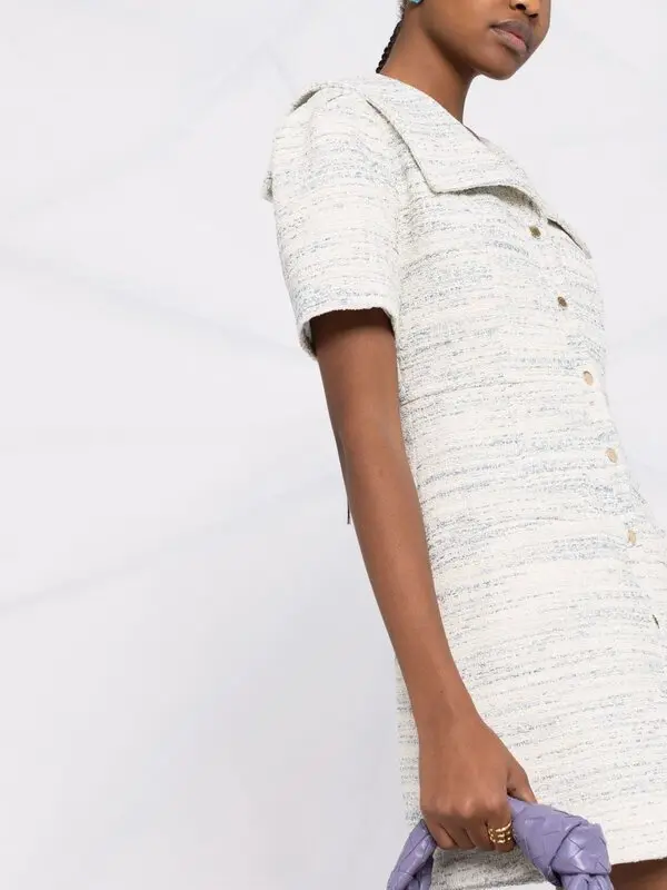 Sandro Bethany Tweed Sailor Collar Mini Dress