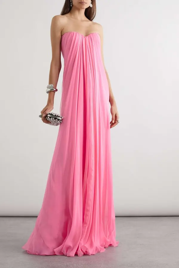 Alexander McQueen Draped Silk-chiffon Gown