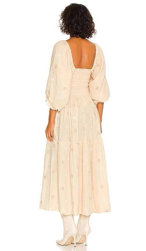 Free People Dahlia Embroidered Maxi Dress In Cream - Pearl Island |  Editorialist