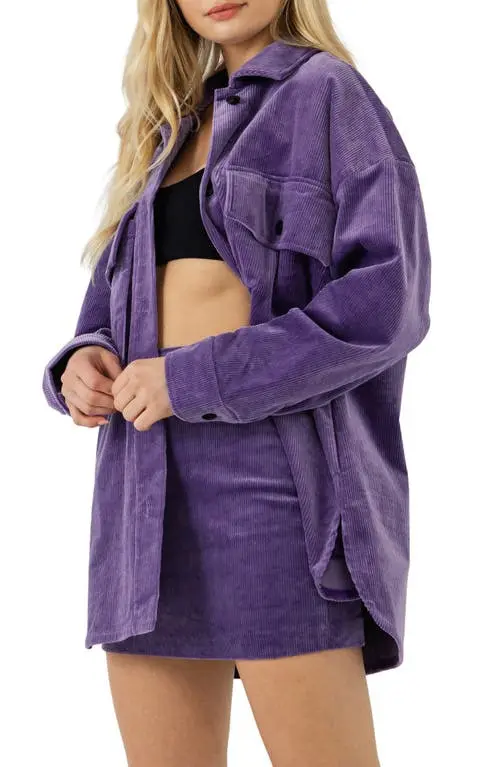 GREY LAB Corduroy Oversized Jacket - Purple