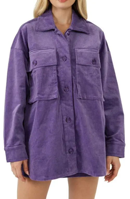 GREY LAB Corduroy Oversized Jacket - Purple